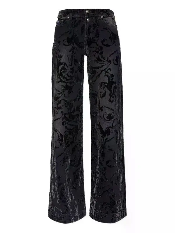 Versace Floral-pattern Flared Jeans
