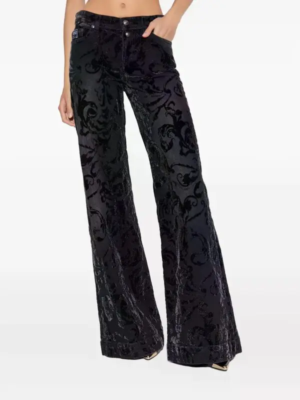 Versace Floral-pattern Flared Jeans