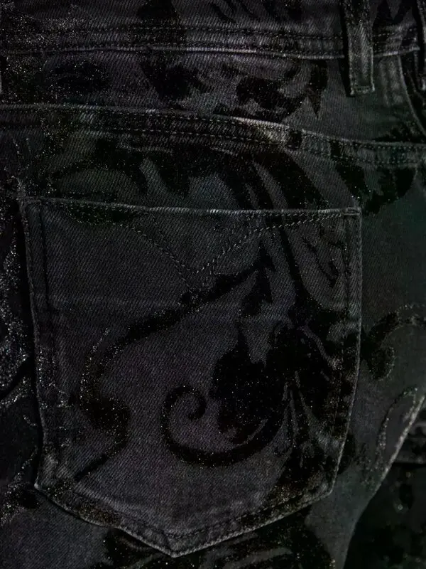 Versace Floral-pattern Flared Jeans