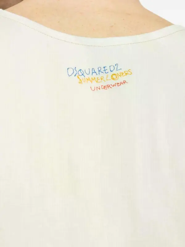 Dsquared2 Cotton Ribbed Tank Top