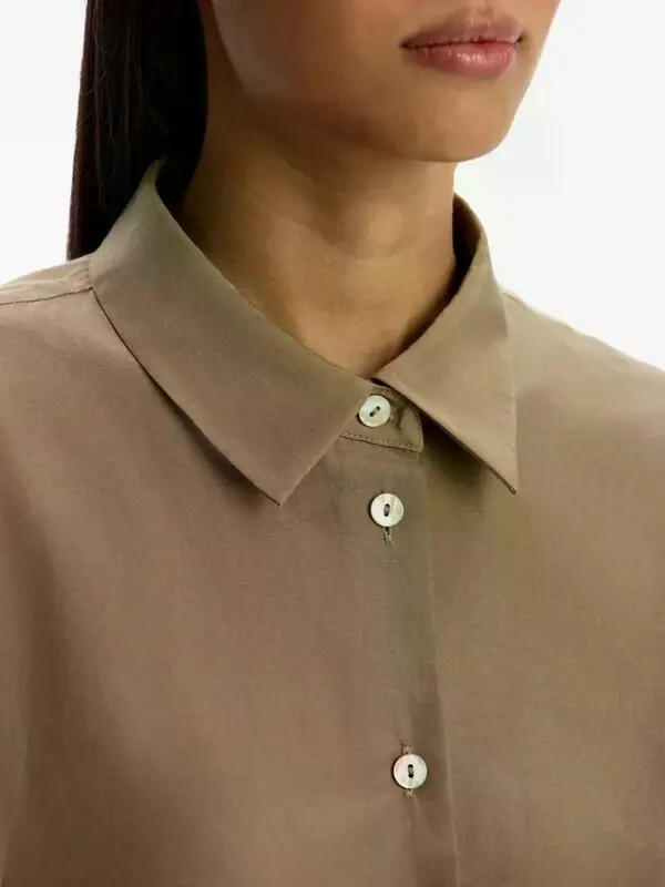 12 STOREEZ Mother-of-pearl Button-fastening Shirt