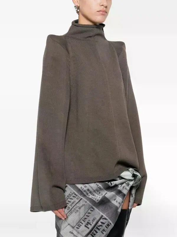 Rick Owens Funnel-neck Wool Sweater