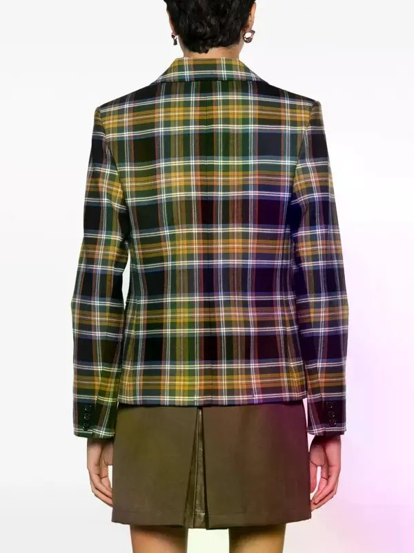 Kenzo Tartan-check Single-breasted Blazer