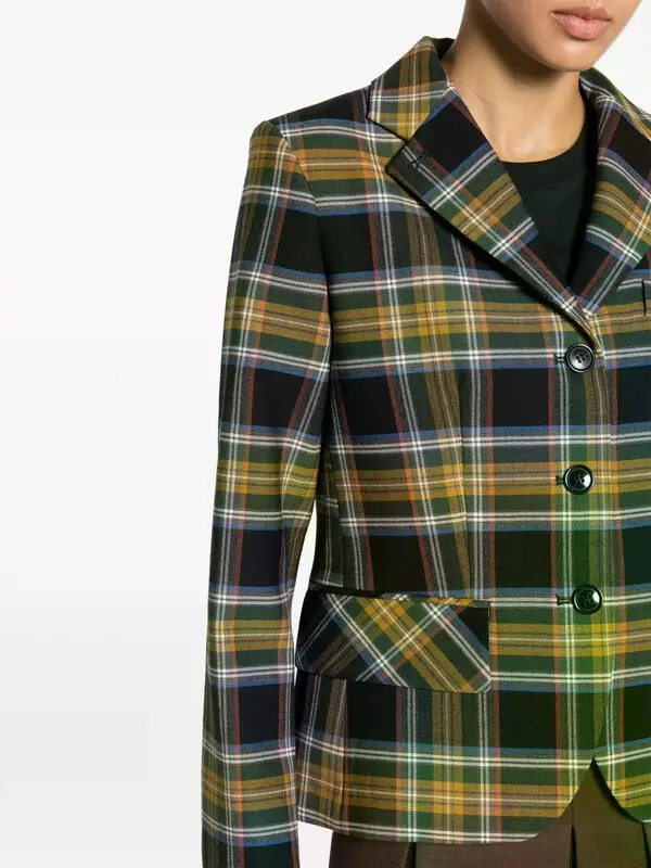 Kenzo Tartan-check Single-breasted Blazer