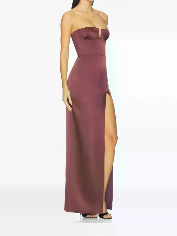 Alex Perry Strapless Gown With Zip Fastening And Slit