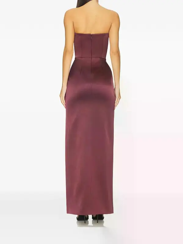 Alex Perry Strapless Gown With Zip Fastening And Slit