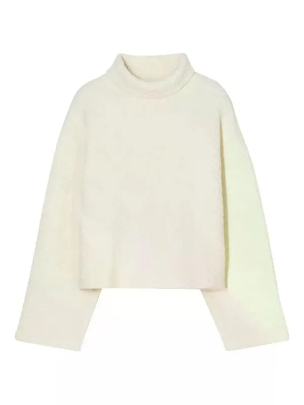 Closed High-neck Textured Sweatshirt