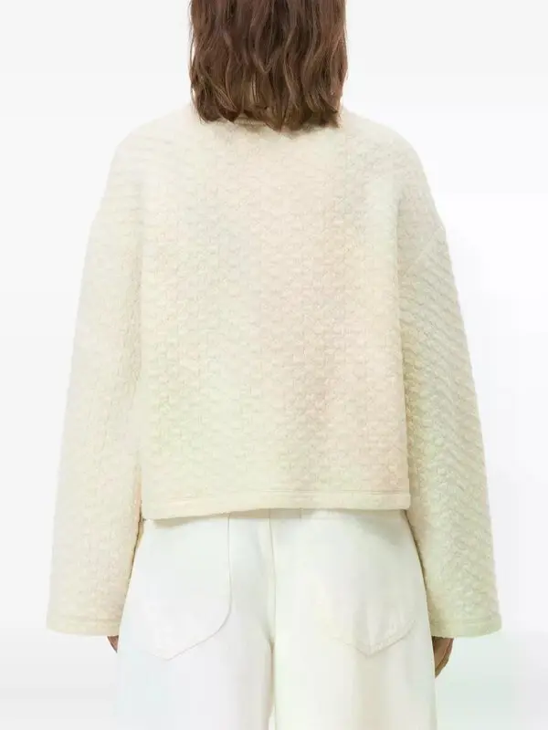 Closed High-neck Textured Sweatshirt