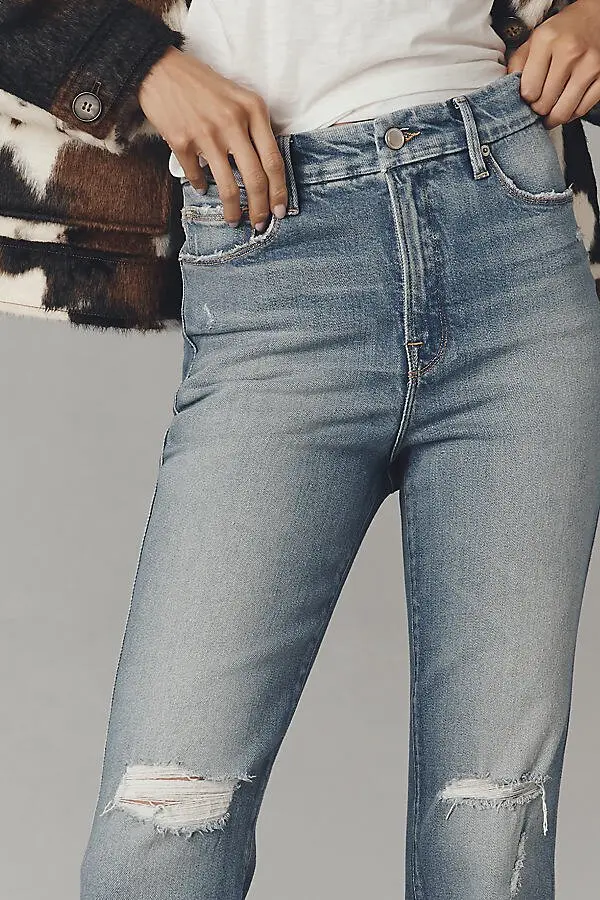Good American Soft Tech Good Curve High-rise Straight Jeans - Medium Denim
