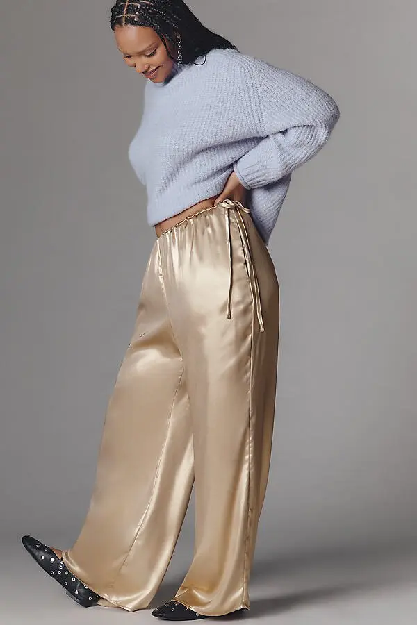 Maeve Liquid Shine Party Pull-on Pants