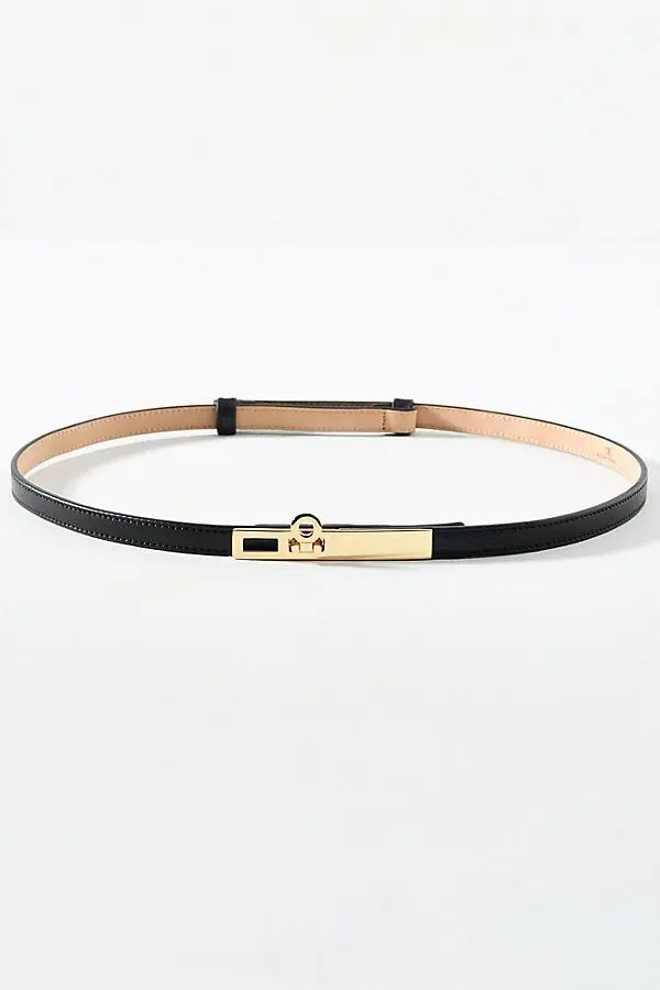 B-low The Belt Neila Rectangle Buckle Belt - Black/gold