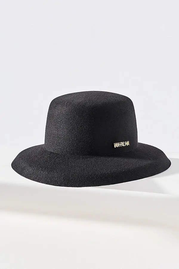 VAN PALMA Emily Wool Bucket Hat - Black