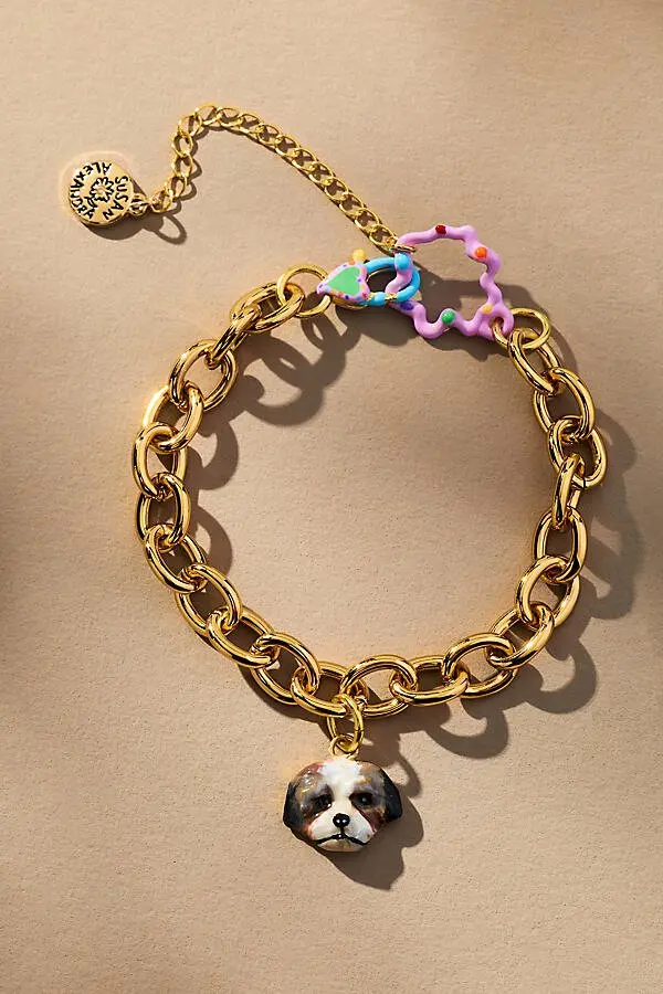 SUSAN ALEXANDRA Pet Portrait Charm Bracelet - Shih Tzu