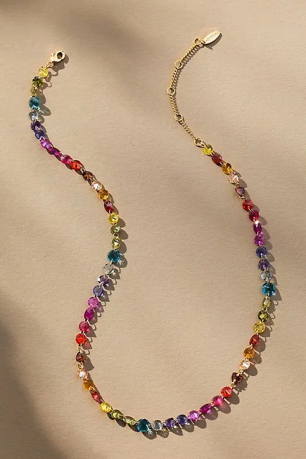 Anthropologie Crystal Circlet Necklace - Multi