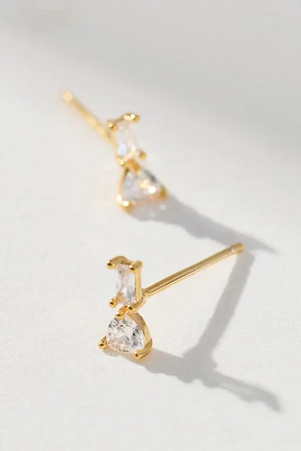 Anthropologie Festive Icon Stud Earrings - Crystal Post