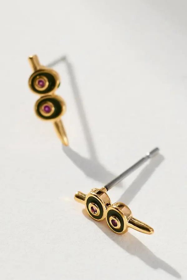 Anthropologie Festive Icon Stud Earrings - Olives
