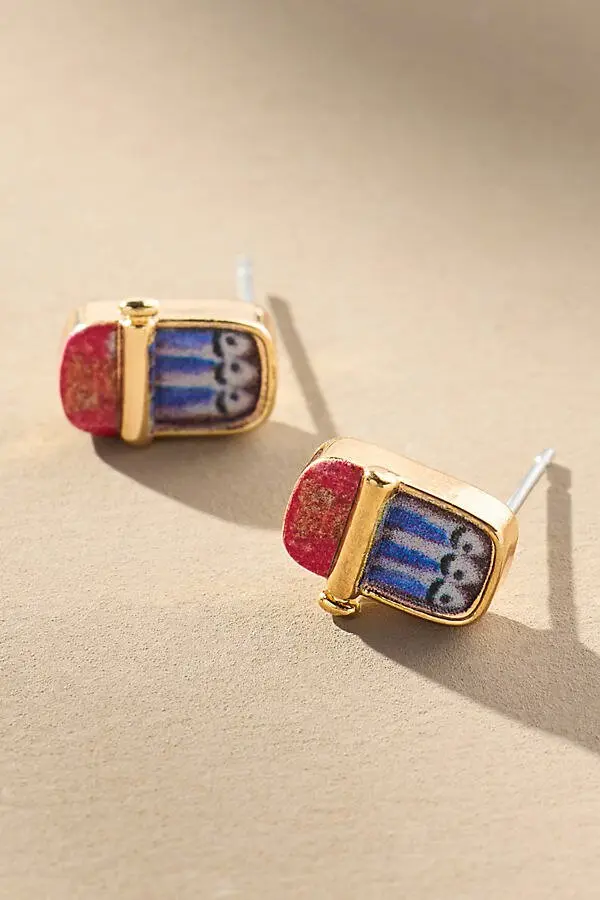 Anthropologie Festive Icon Stud Earrings - Sardine