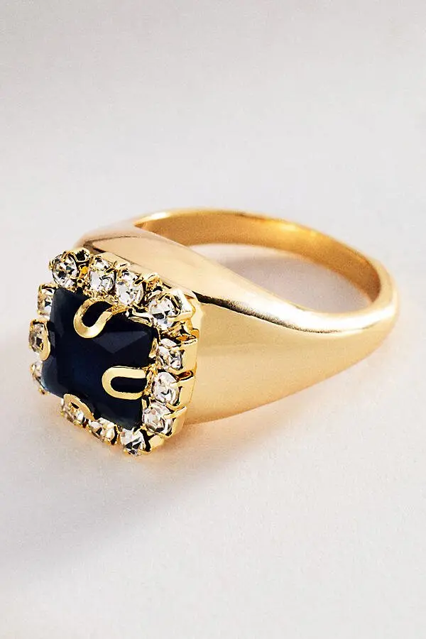 Anthropologie Stone Ring - Dark Indigo