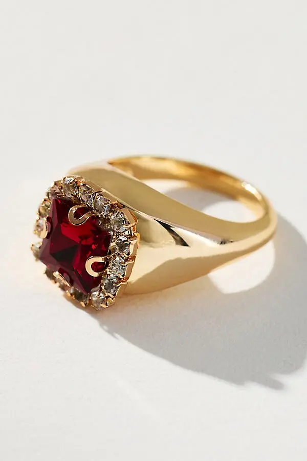 Anthropologie Stone Ring - Red