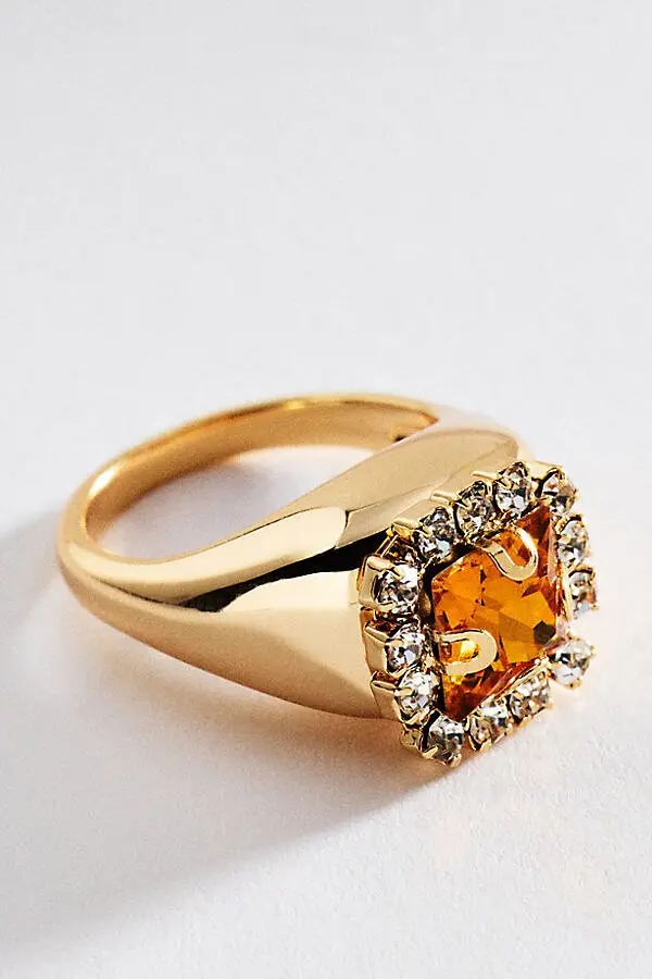 Anthropologie Stone Ring - Sunflower