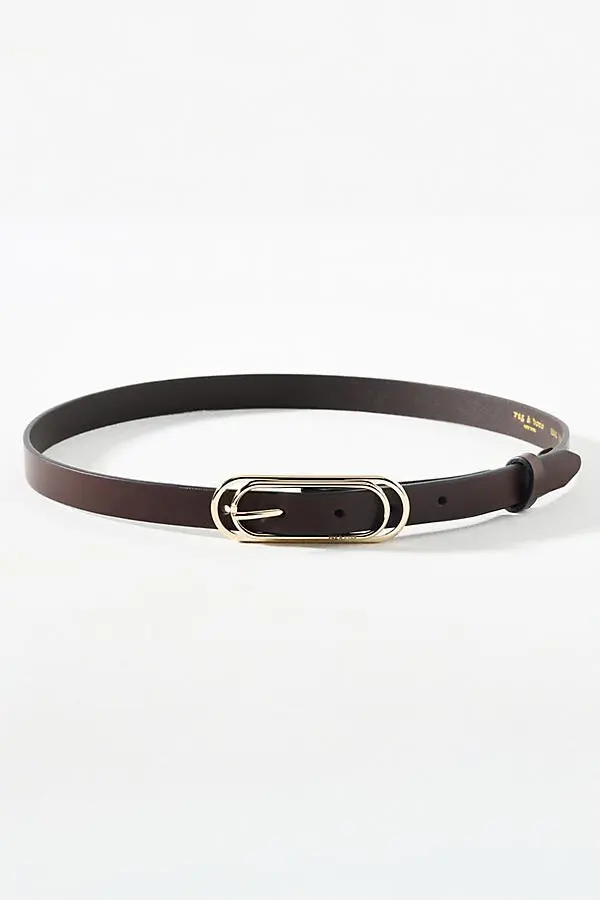 Rag & Bone Duo Rounded Rebound Leather Belt - Brown
