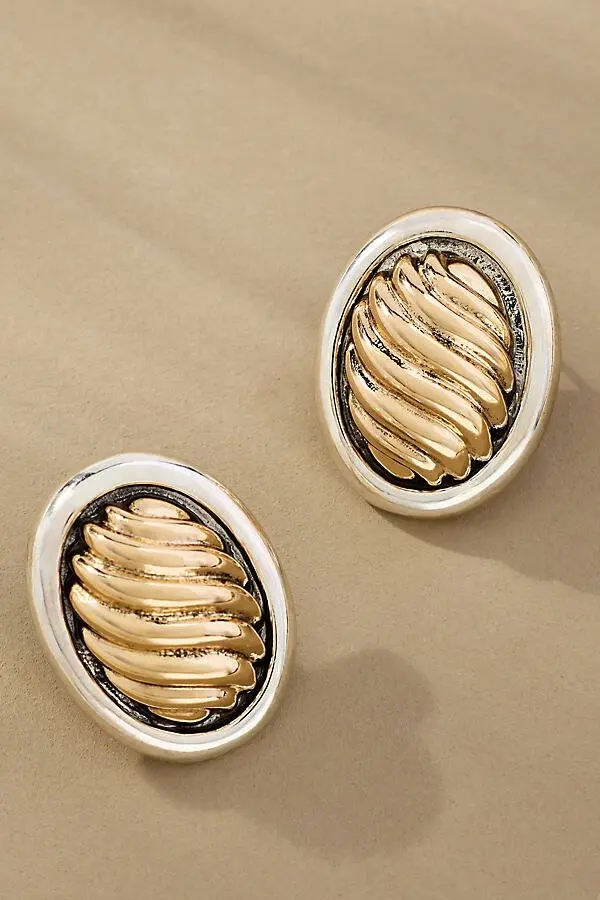 Anthropologie Circular Earrings - Gold & Silver