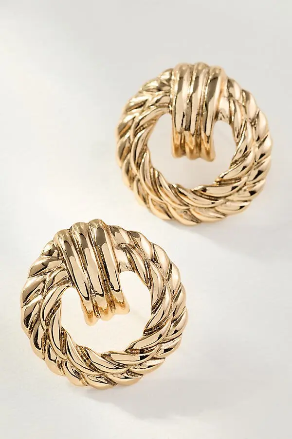 Anthropologie Round Twist Post Earrings - Gold