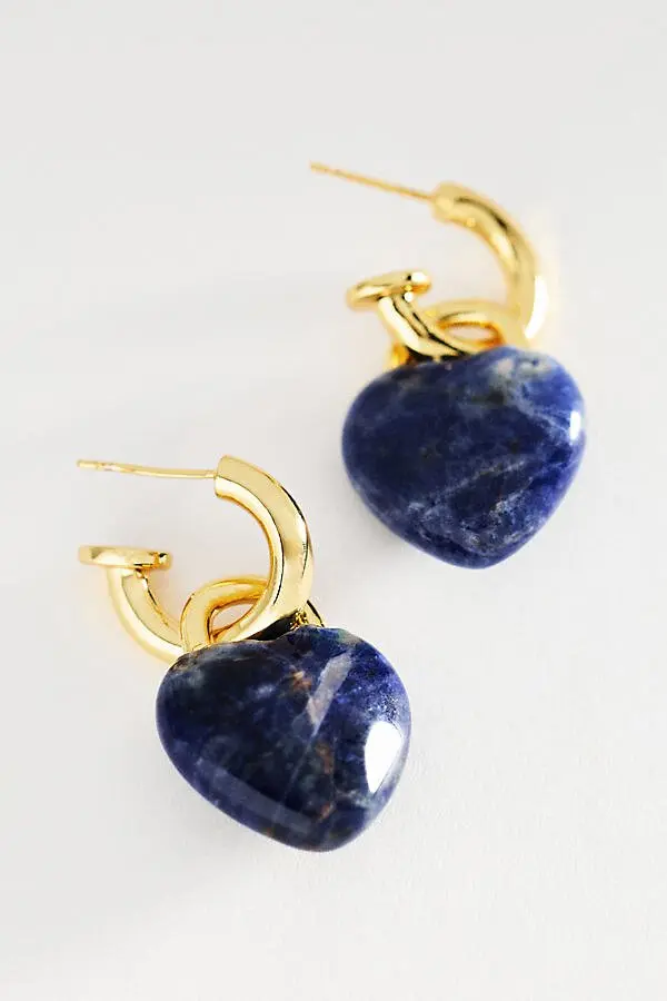 HOLST + LEE Heart Locket Earrings - Lapis
