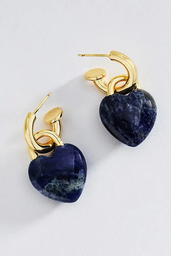 HOLST + LEE Heart Locket Earrings - Lapis