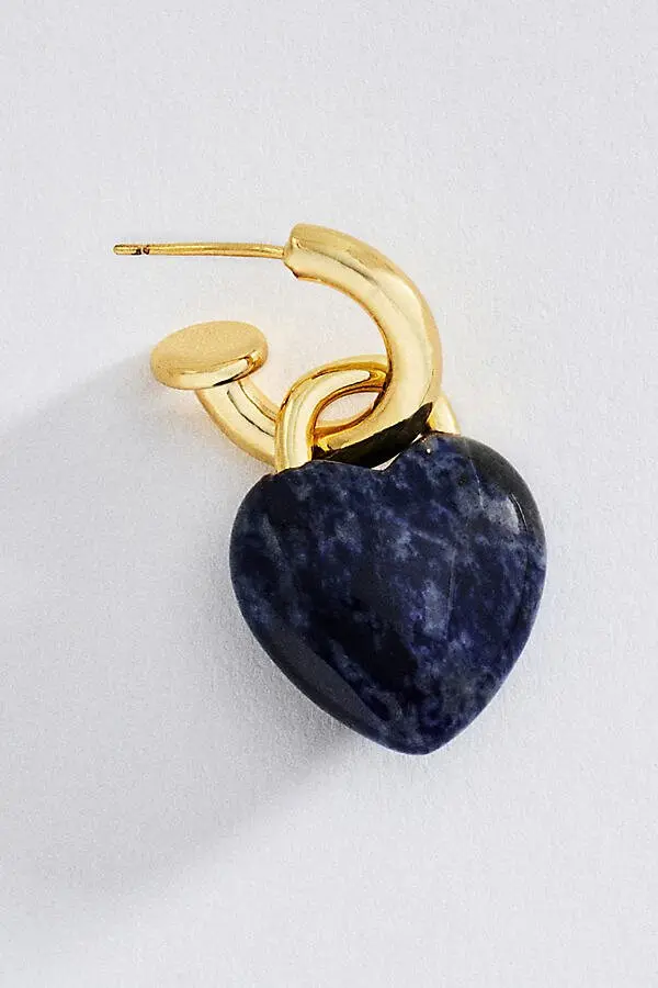 HOLST + LEE Heart Locket Earrings - Lapis