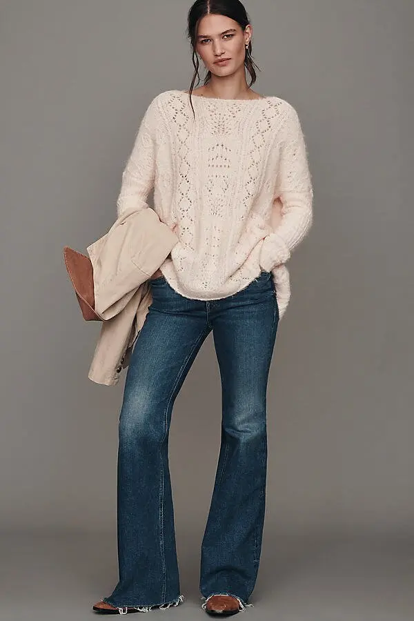 MOTHER The Doozy Sneak Mid-rise Wide-leg Jeans