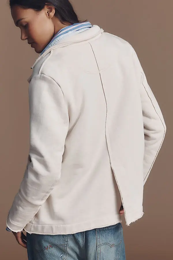 PILCRO Knit Peacoat Jacket - White Putty