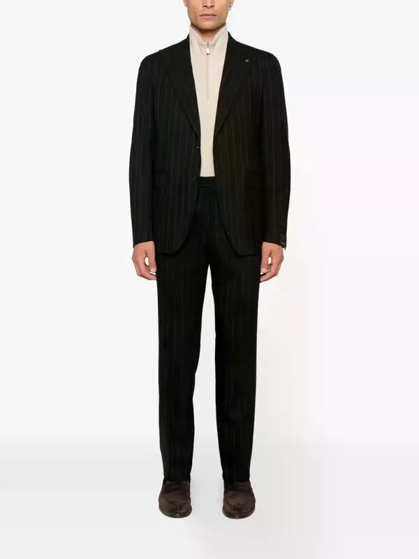 Tagliatore Pinstripe Suit - Black