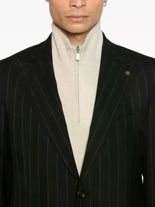 Tagliatore Pinstripe Suit - Black