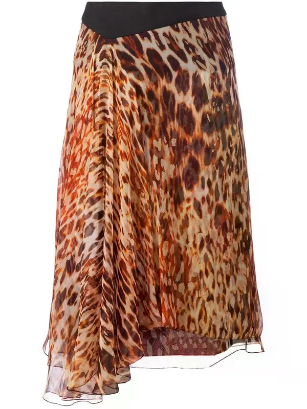 Bouchra Jarrar Animal Print Silk Skirt - Animalier