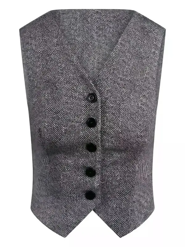 Ermanno Scervino Herringbone Button Waistcoat
