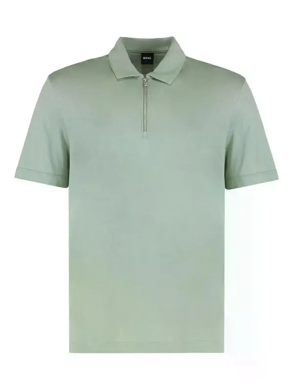 BOSS Zip-neck Polo Shirt - Green