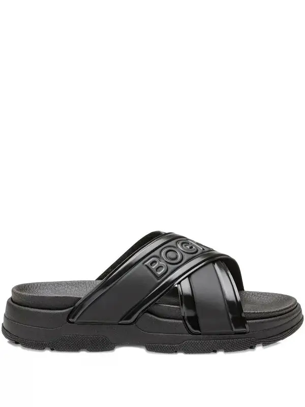 Bogner Embossed Crossover Flat Sandals