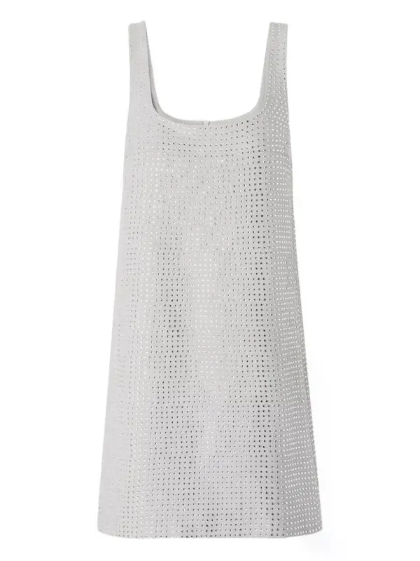 Pinko Perforated Square Neck Midi Dress