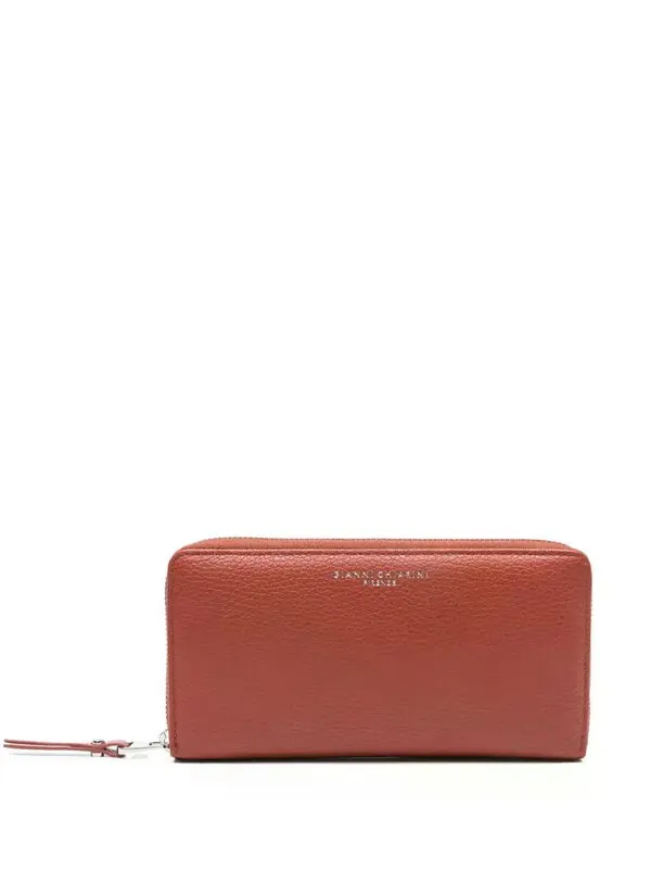 GIANNI CHIARINI Zip Leather Wallet - Orange