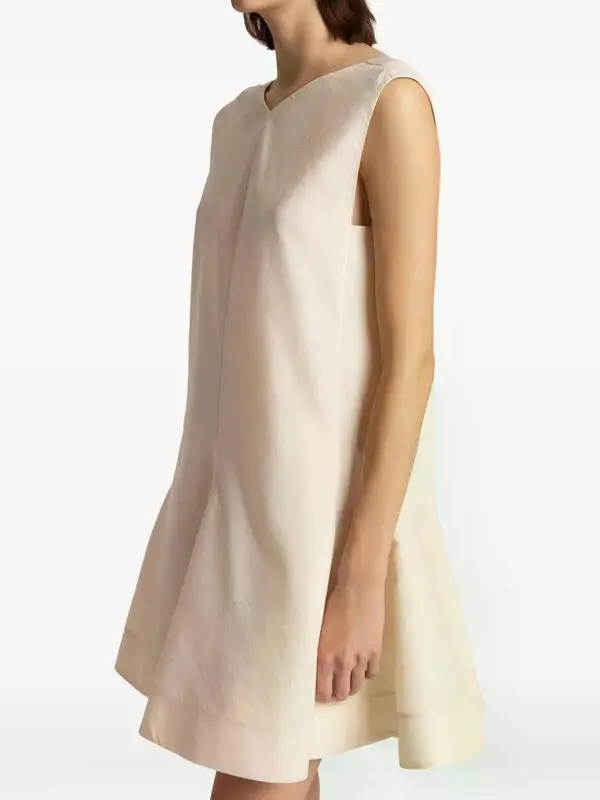 Khaite V-neck Sleeveless Mini Dress - Neutrals
