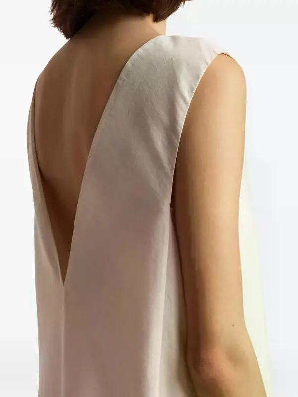 Khaite V-neck Sleeveless Mini Dress - Neutrals