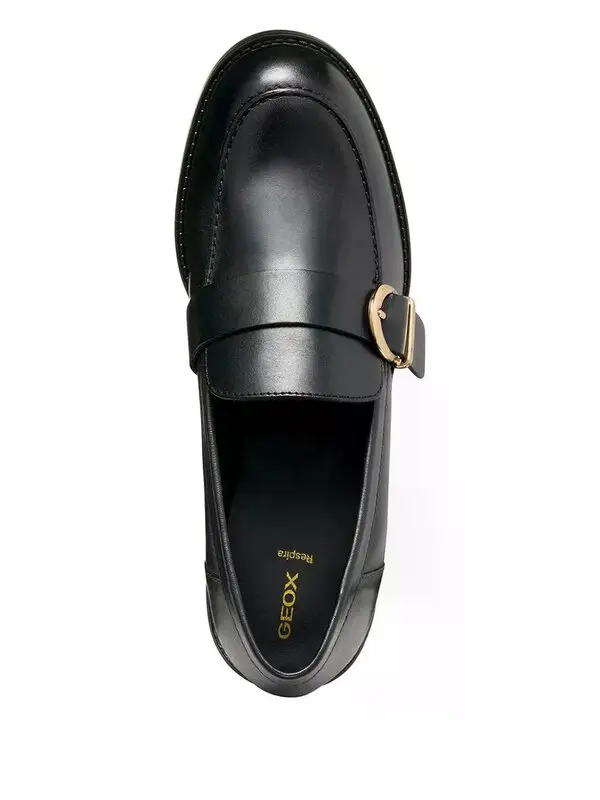 Geox 60mm Buckle-strap Leather Loafers