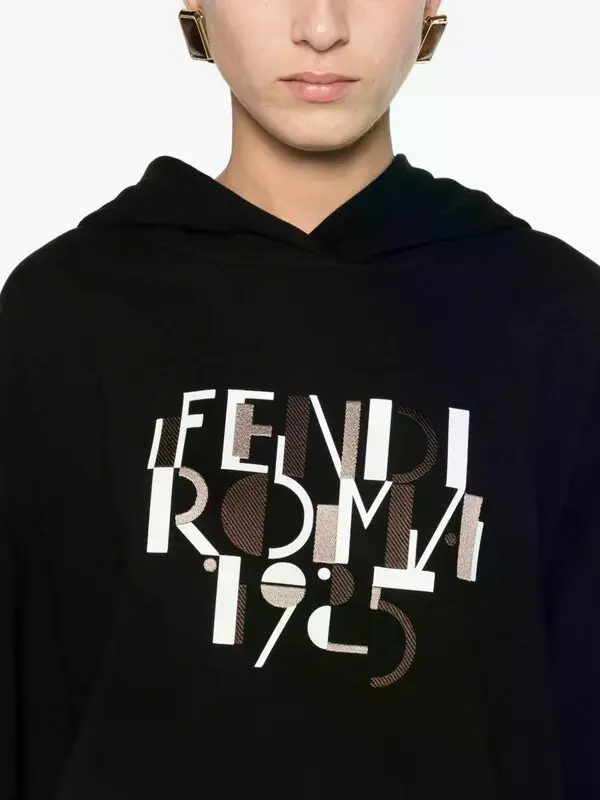 Fendi Logo-print Hoodie - Black