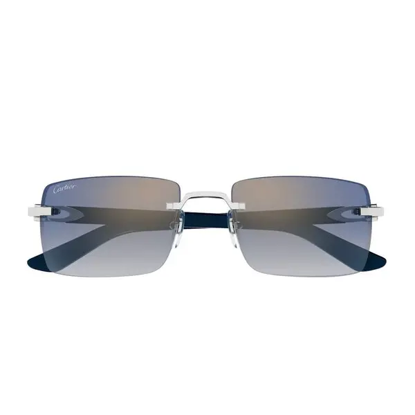 CARTIER Décor C Allongé De Sunglasses - Silver