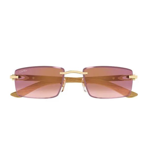CARTIER Décor C Allongé De Sunglasses - Gold