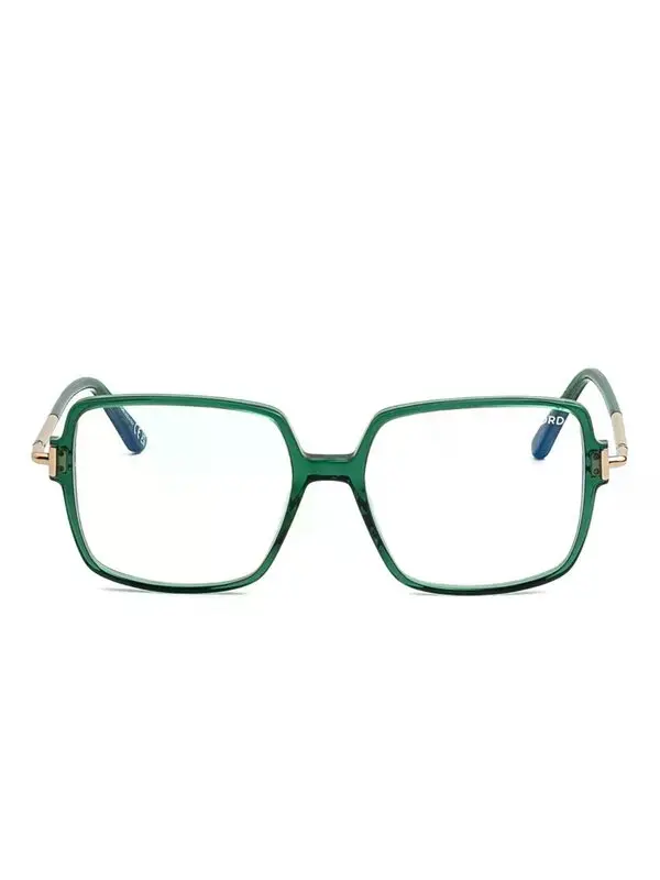 TOM FORD Square Frame Glasses - Green