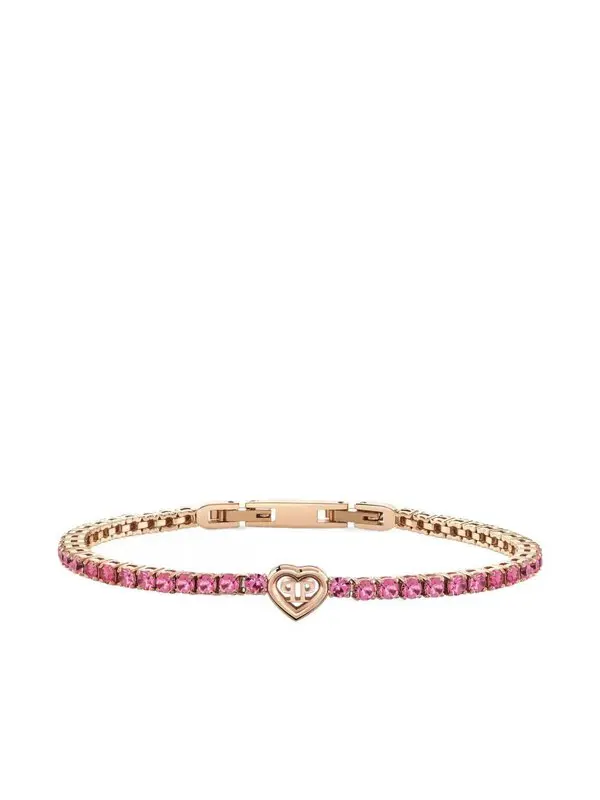 Philipp Plein Crystal-embellished Heart-motif Bracelet - Gold