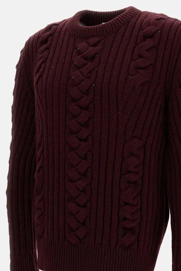 Alexander McQueen Wool Cable Knit Sweater - Red