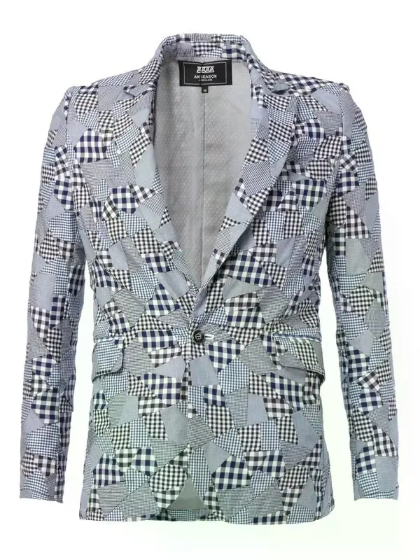 Anrealage Gingham Patch Blazer - White